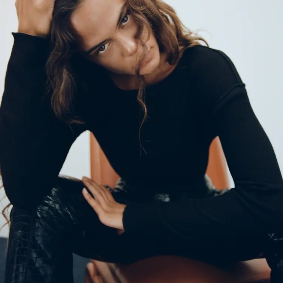 Zara | Tops | Nwt Zara Soft Feel Ribbed Top | Poshmark